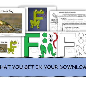 Letter F Frog Printable Color in or Print in Color Cut and Paste ...