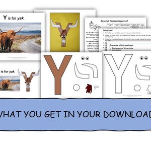 Letter Y Yak Craft Printable: Alphabet Fine Motor Activity (digital ...