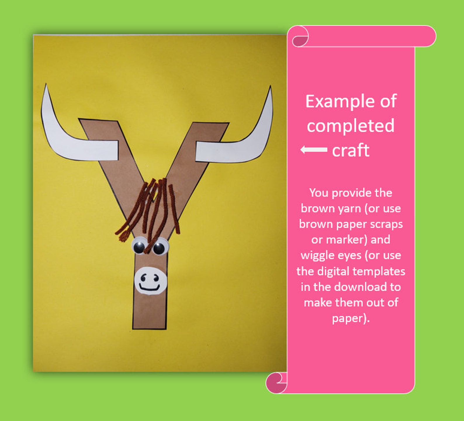 Letter Y Yak Printable for Classroom - Cut and Paste Alphabet Craft ...