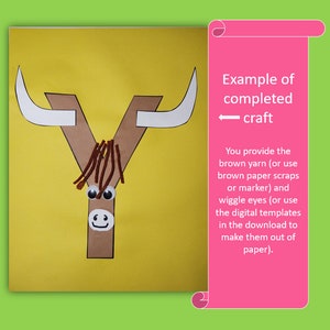 Letter Y Yak Printable for Classroom - Cut and Paste Alphabet Craft ...
