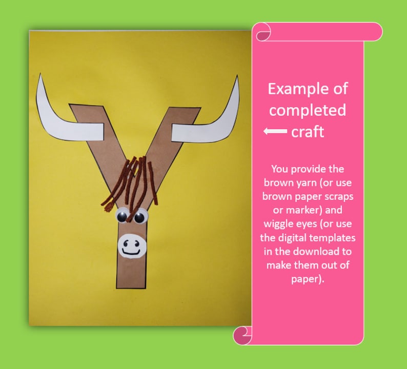 Letter Y Yak Printable for Classroom Cut and Paste Alphabet Craft ...