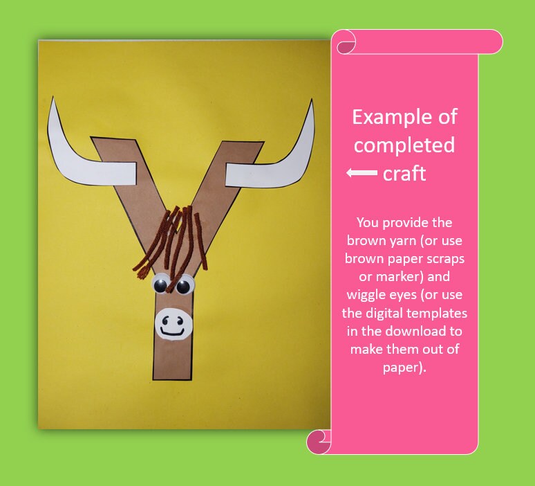 Letter Y Yak Printable for Classroom Cut and Paste Alphabet Craft ...