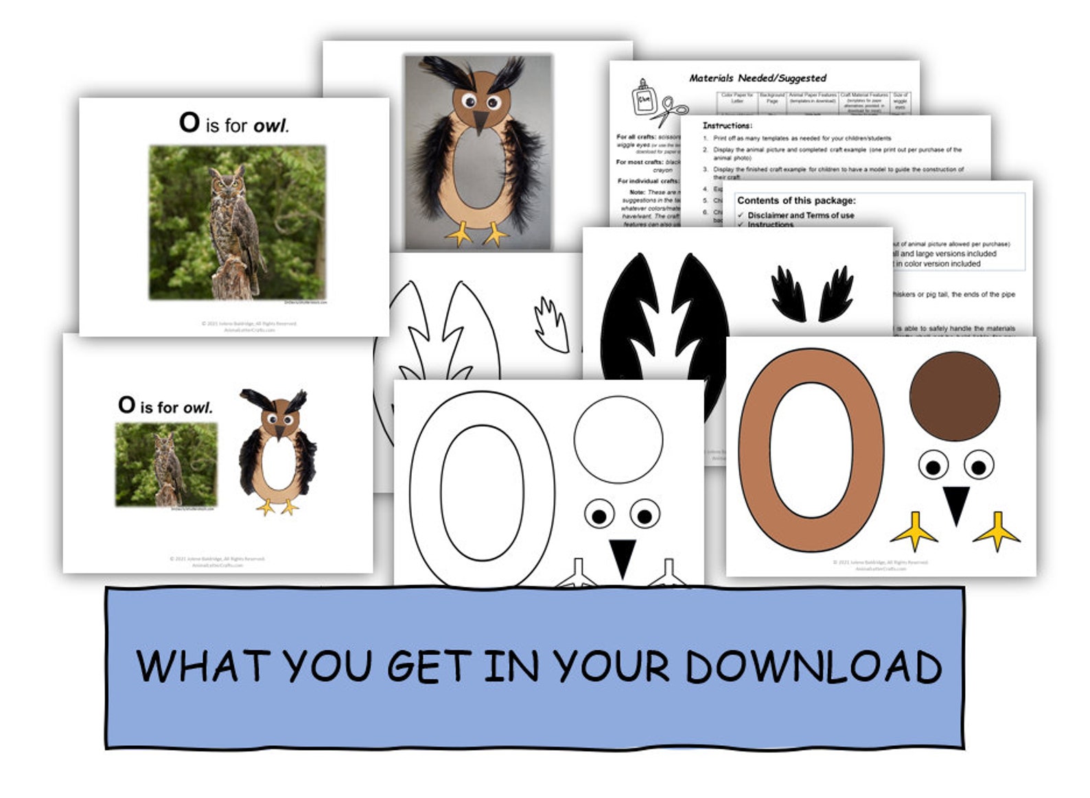 Letter O Owl Printable - Color in or Print in Color - Cut and Paste ...
