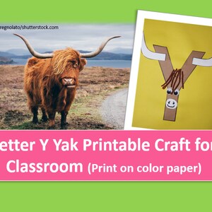 Letter Y Yak Printable for Classroom - Cut and Paste Alphabet Craft ...