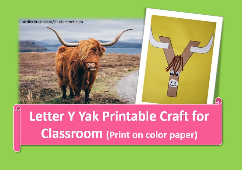 Letter Y Yak Printable for Classroom Cut and Paste Alphabet Craft ...