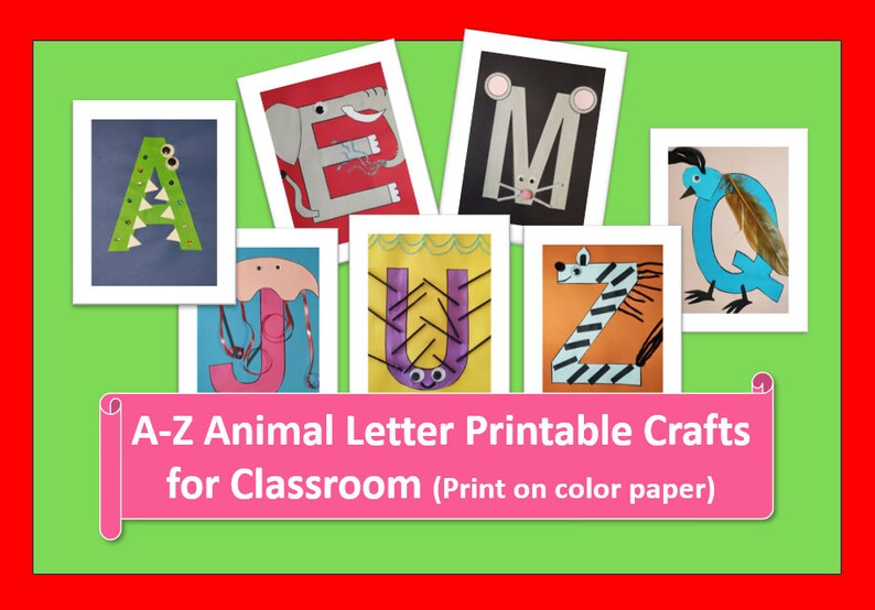 Animal Alphabet Letter Crafts: Classroom Phonics Activity (digital ...