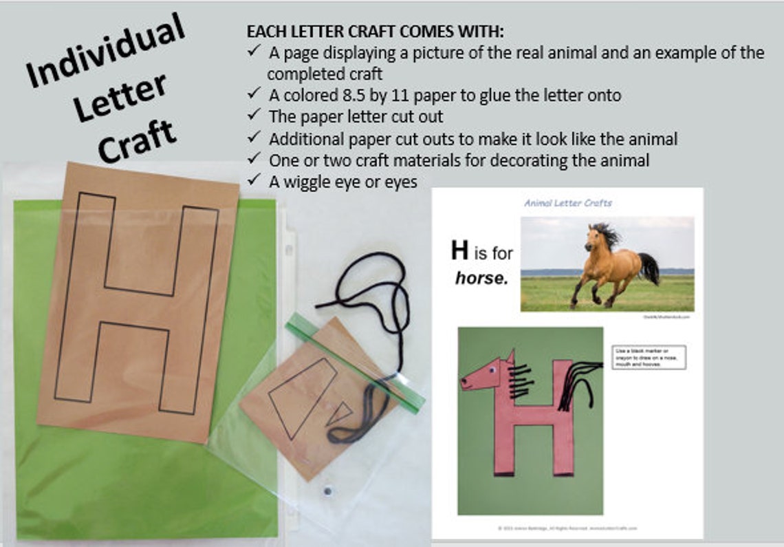 Animal Letter Crafts, Pick the One You Want - Etsy