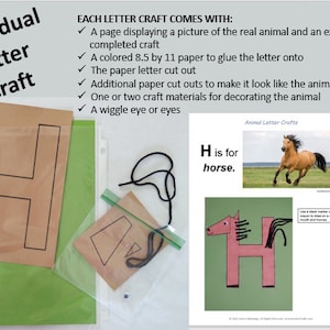 Animal Letter Crafts, Pick the One You Want - Etsy