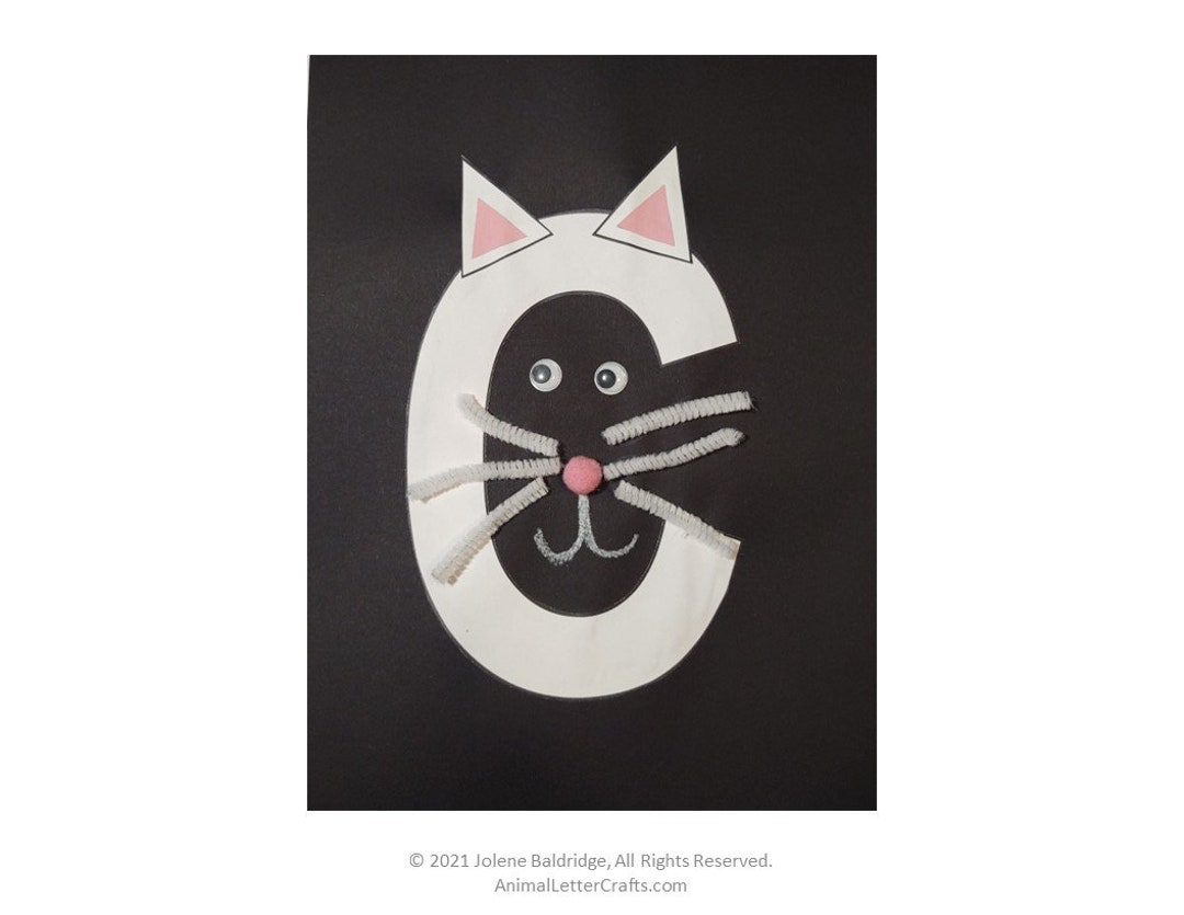 Letter C Cat Craft: Cut & Paste Alphabet Activity (digital Download) - Etsy