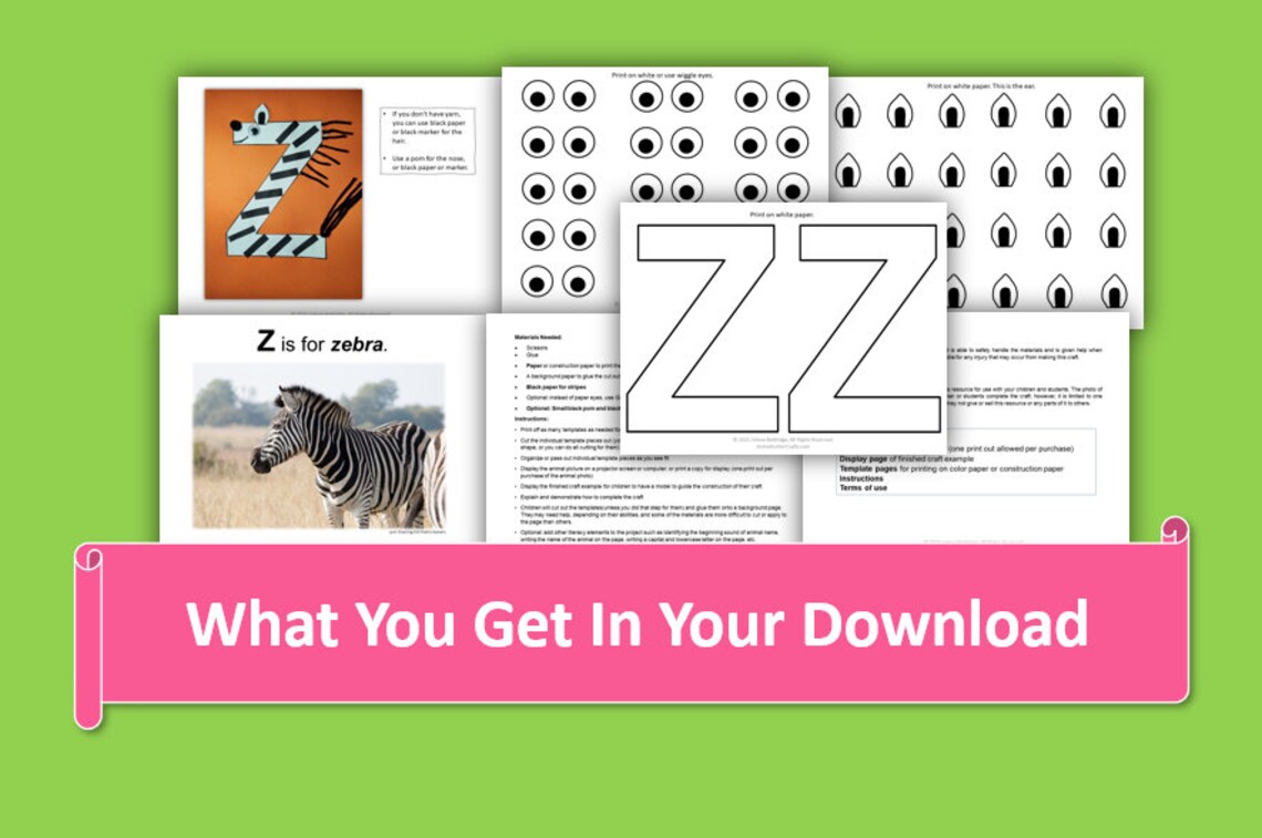 Letter Z Zebra Printable for Classroom - Cut and Paste Alphabet Craft ...