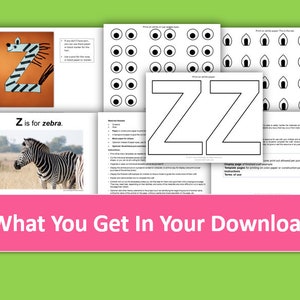Letter Z Zebra Craft: Cut & Paste Activity (digital Download) - Etsy