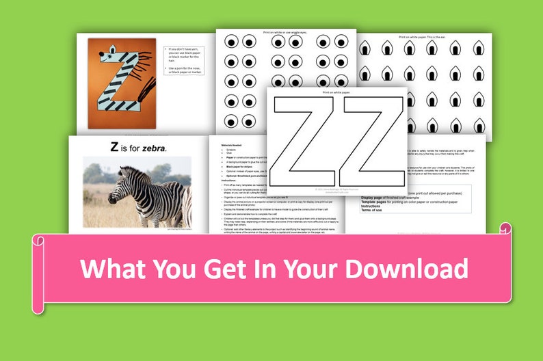 Letter Z Zebra Printable for Classroom - Cut and Paste Alphabet Craft ...