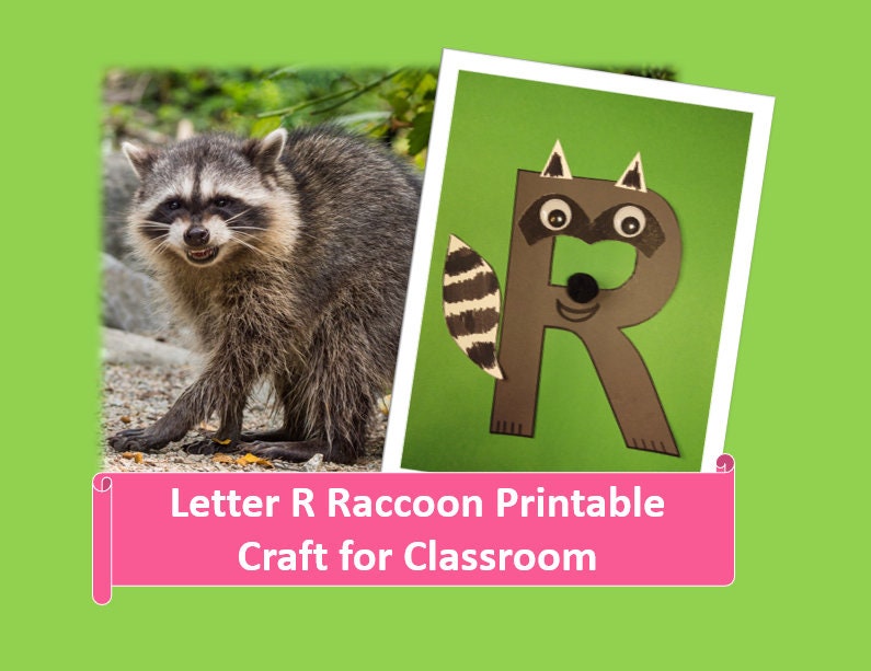 Letter R Raccoon Printable for Classroom - Cut and Paste Alphabet Craft ...