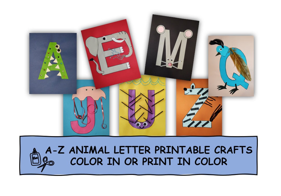 Animal Alphabet Crafts: A-Z Letter Cut & Paste (digital Download) - Etsy