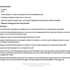 Letter L Lion Printable for Classroom - Cut and Paste Alphabet Craft ...