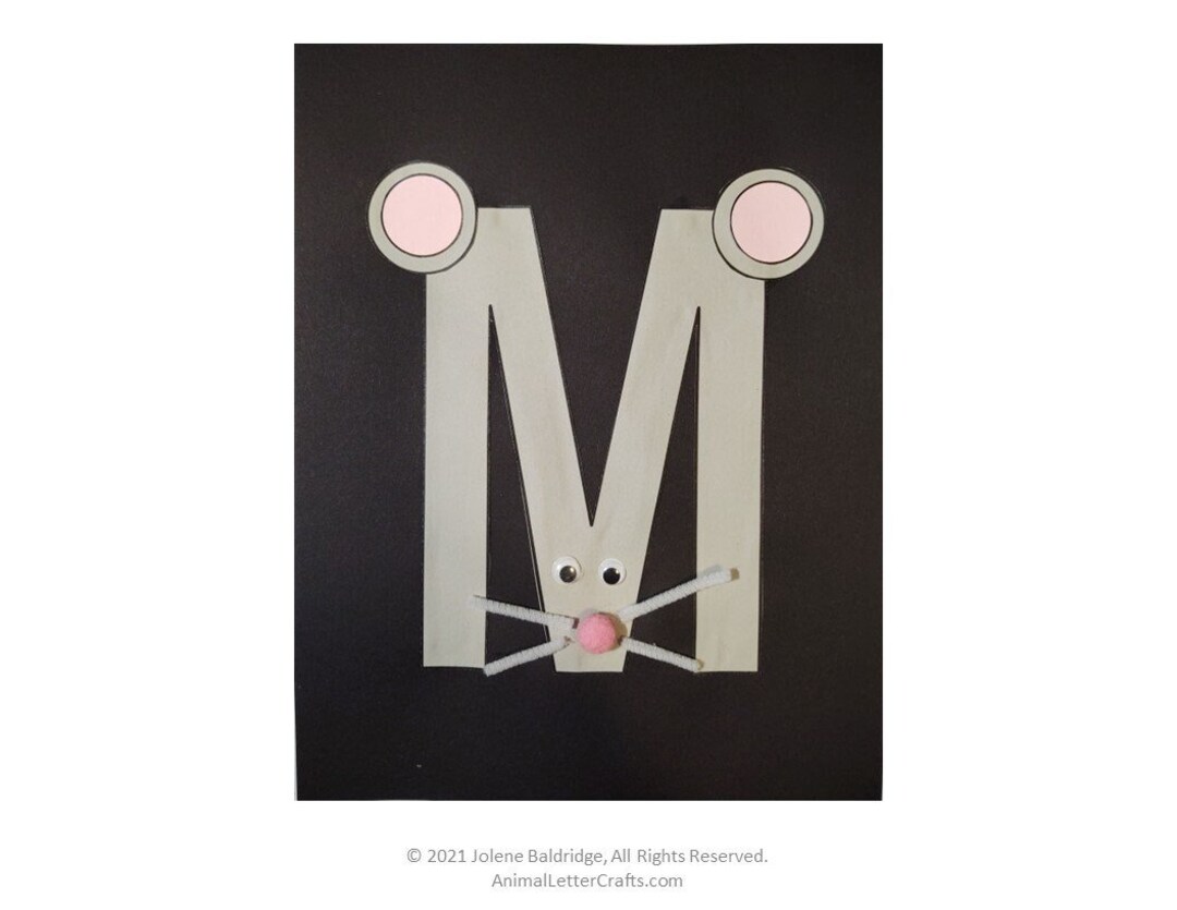 Letter M Mouse Printable for Classroom - Cut and Paste Alphabet Craft ...