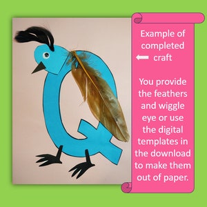 Letter Q Quail Printable for Classroom - Cut and Paste Alphabet Craft ...