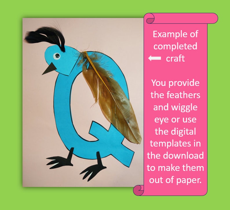 Letter Q Quail Printable for Classroom - Cut and Paste Alphabet Craft ...