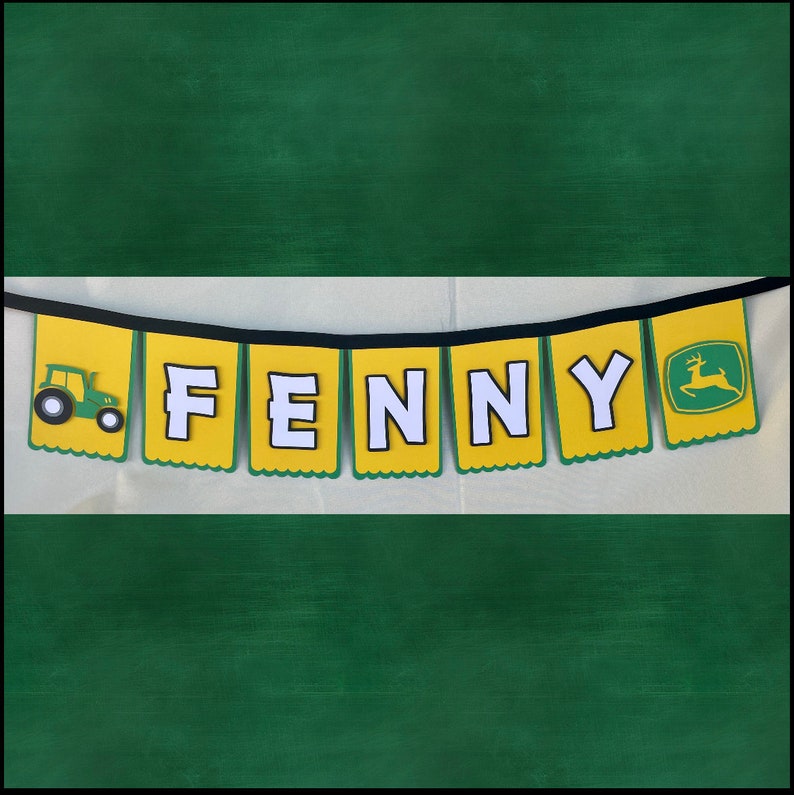 John Deere Name Bunting or Banner Decoration - Etsy