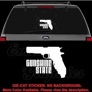 Florida Gunshine State Pistol Gun 2nd Amendment Decal Sticker for Car ...
