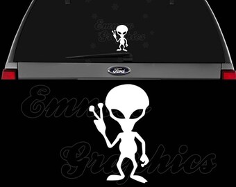 Alien Peace Decal Vinyl Sticker for Car Wall Laptop Bumper Decal - Etsy