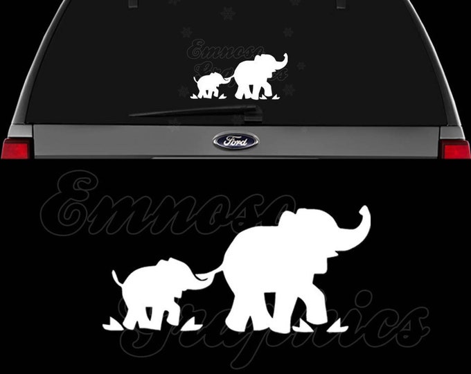 Elephant Family Mom Baby Decal Sticker for Car, Truck, Motorcycle ...