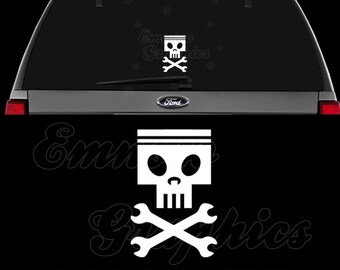 Piston Skull Decal - Etsy