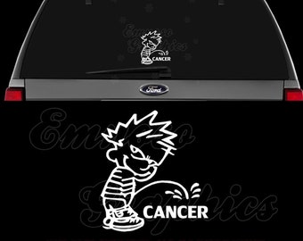 F Cancer Decal Sticker, Vinyl Car Decal Sticker - Etsy