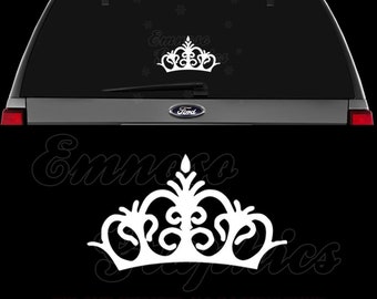 CROWN WITH HEARTS 5 Vinyl Decal Window Sticker - Etsy