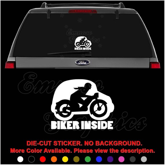 Biker Inside Motorcycle Motorcyclist Decal Sticker for Car - Etsy