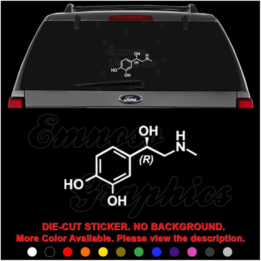 Adrenaline Molecule Epinephrine Decal Sticker for Car, Truck ...