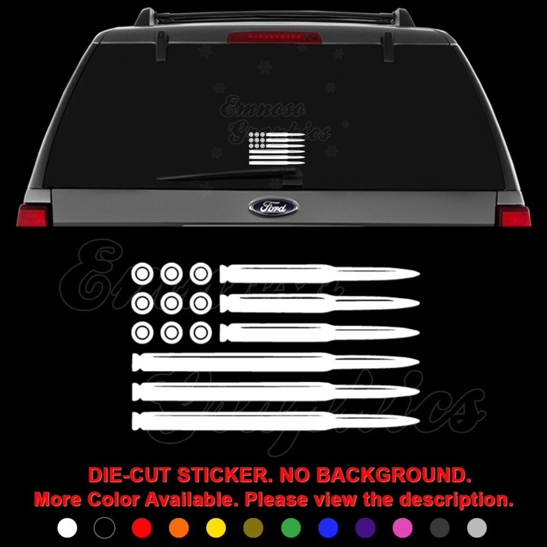 USA American Flag Bullets Ammo Decal Sticker for Car, Truck, Motorcycle ...