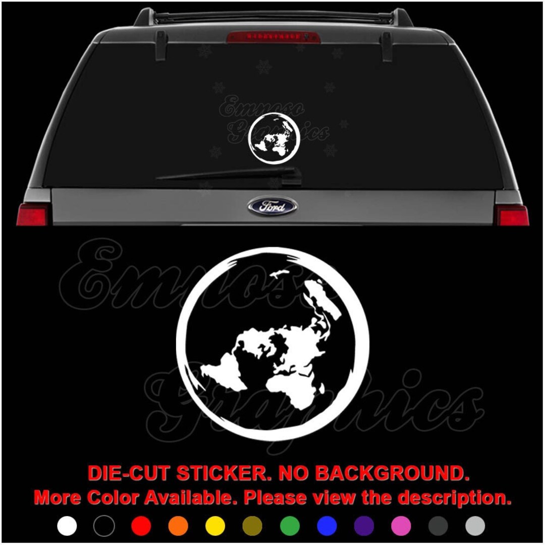 Planet Earth Flat Map Geology Decal Sticker for Car, Truck, Motorcycle ...