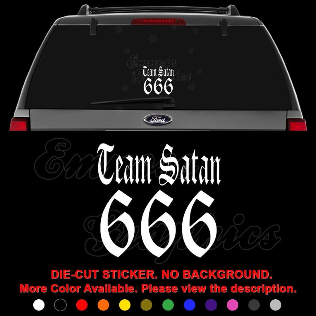 Team Satan 666 Devil Numbers Decal Sticker for Car, Truck, Motorcycle ...