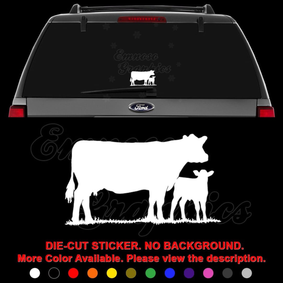 Cow Calf Mom Baby Milk Farm Decal Sticker for Car, Truck, Motorcycle ...