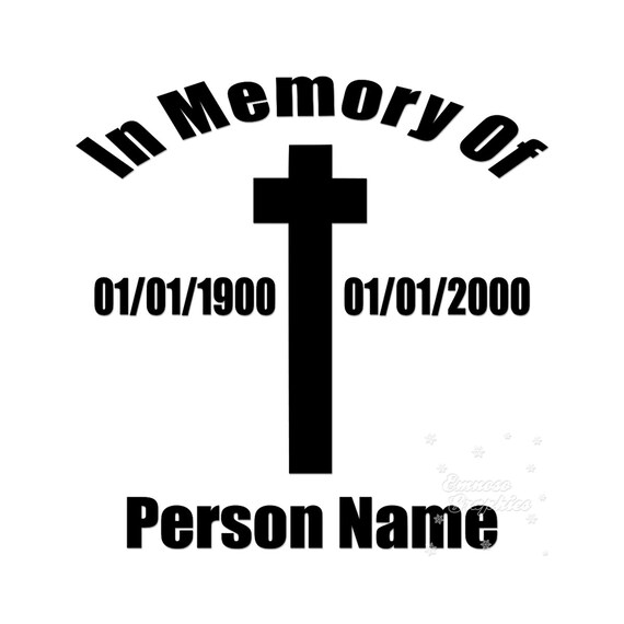 Custom in Loving Memory Memorial Christian Cross Die Cut Decal - Etsy