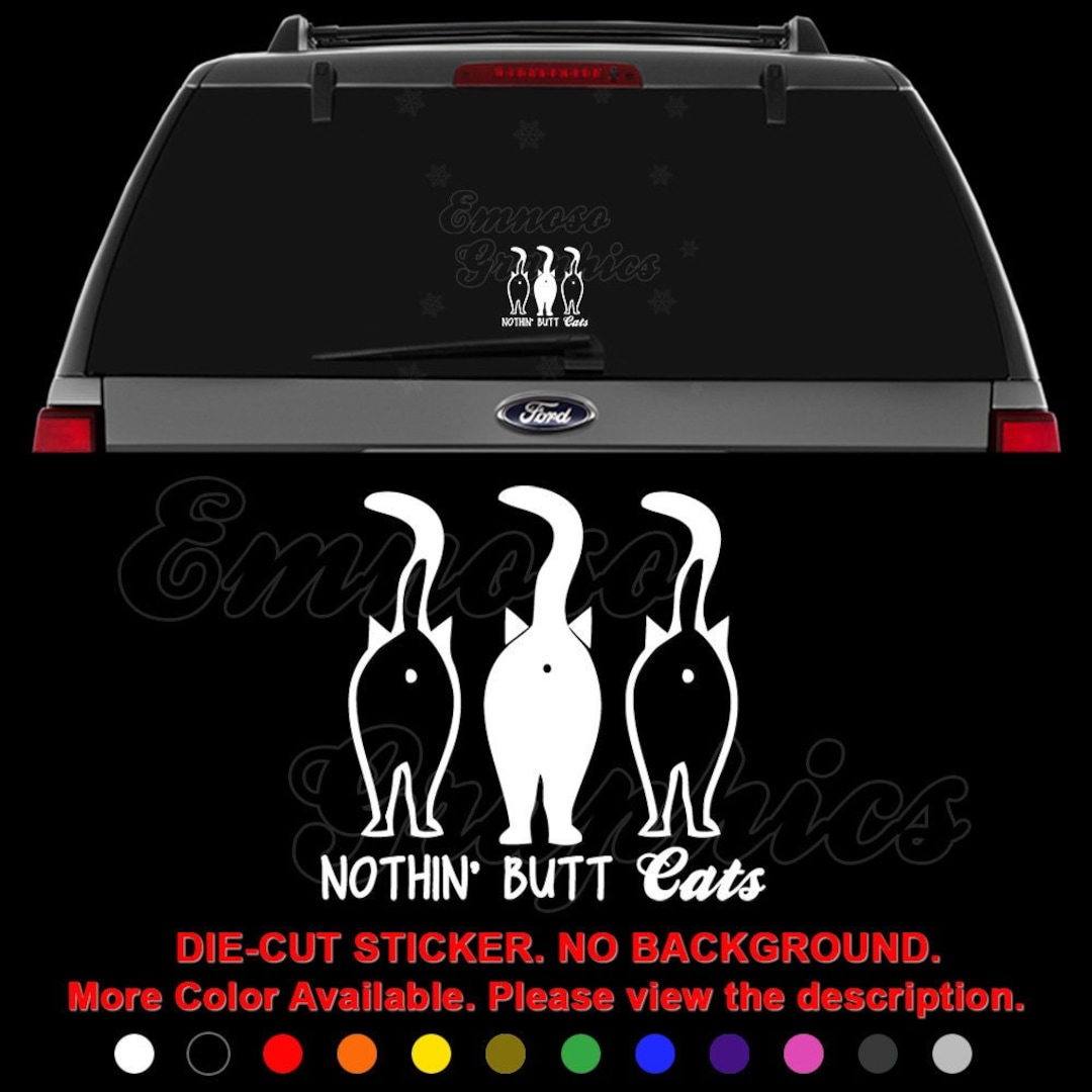 Funny Nothing Butt Cats Butthole Decal Sticker for Car, Truck ...