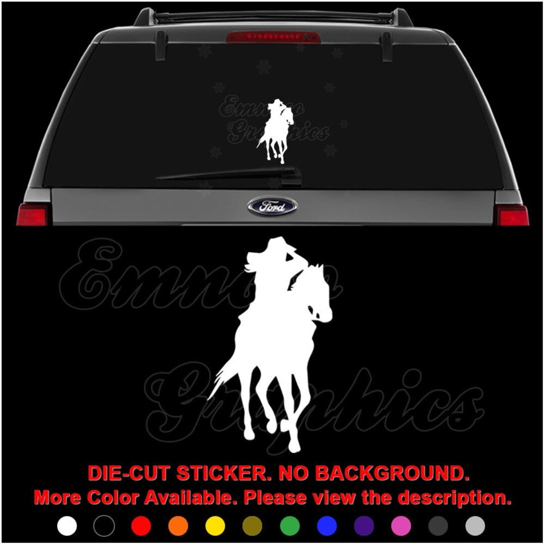 Cowgirl Riding Horse Running Farm Ranch Decal Sticker for Car, Truck ...