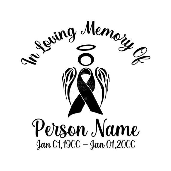 Custom in Loving Memory Memorial Breast Cancer Ribbon Angel - Etsy