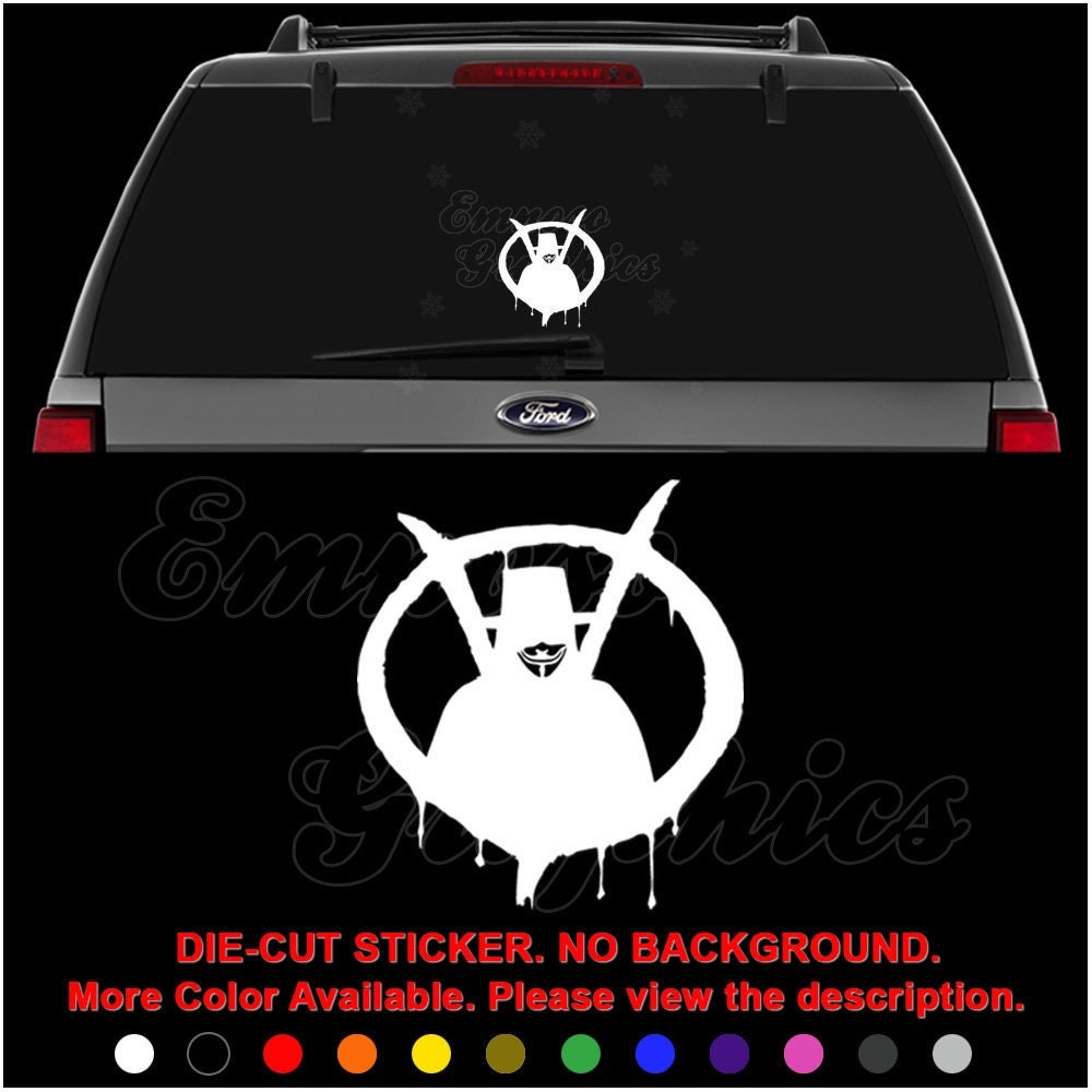 Vendetta Protest Revolution Guy Fawkes Decal Sticker for Car - Etsy