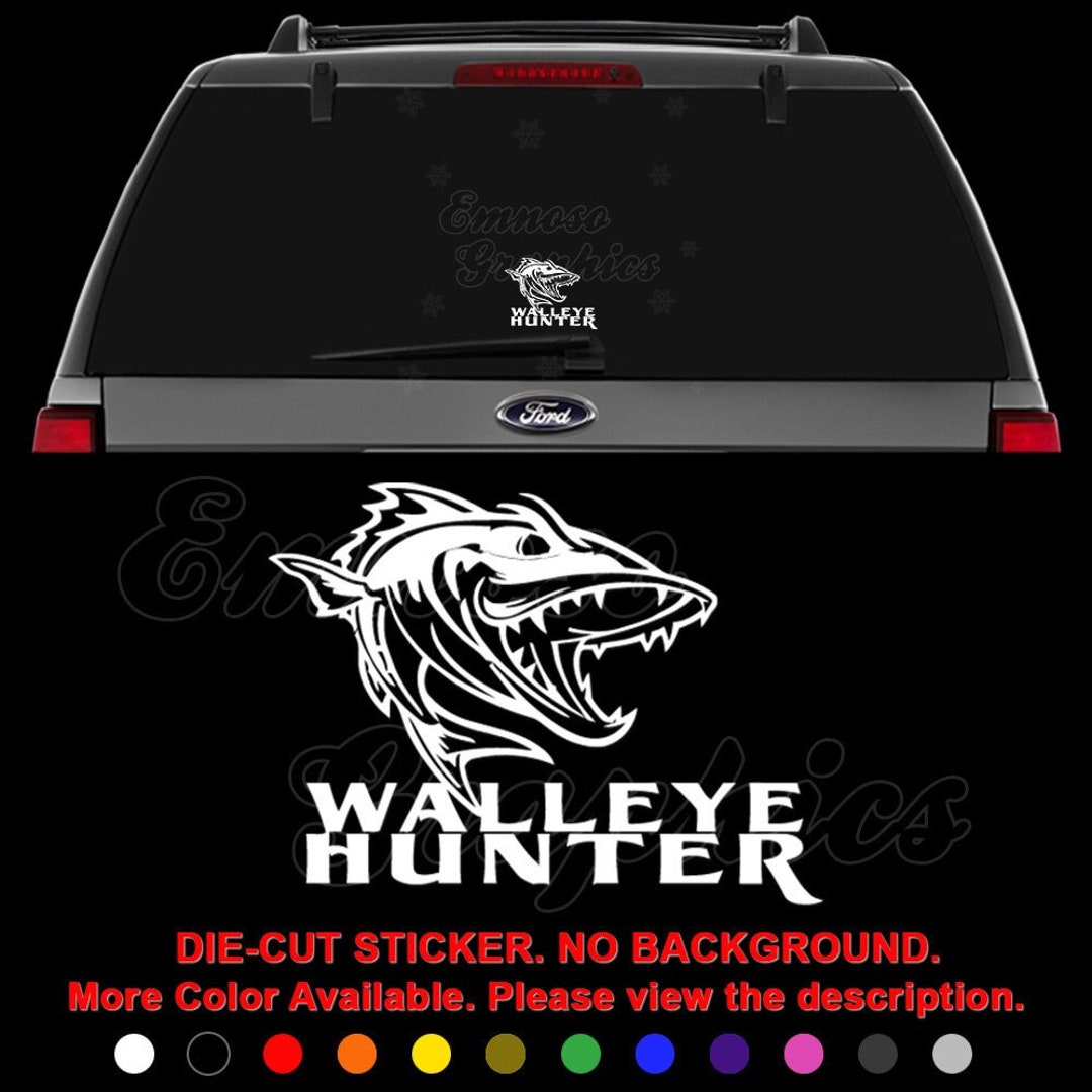 Walleye Hunter Fish Fishing Decal Sticker for Car, Truck, Motorcycle ...
