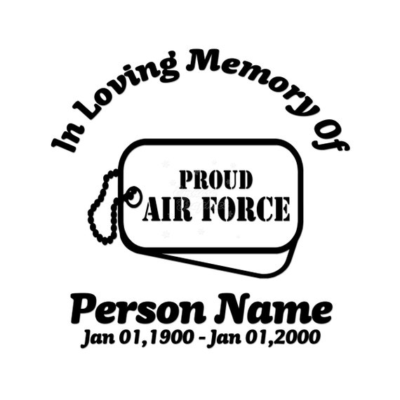 Custom in Loving Memory Memorial Proud Air Force Military Tags - Etsy