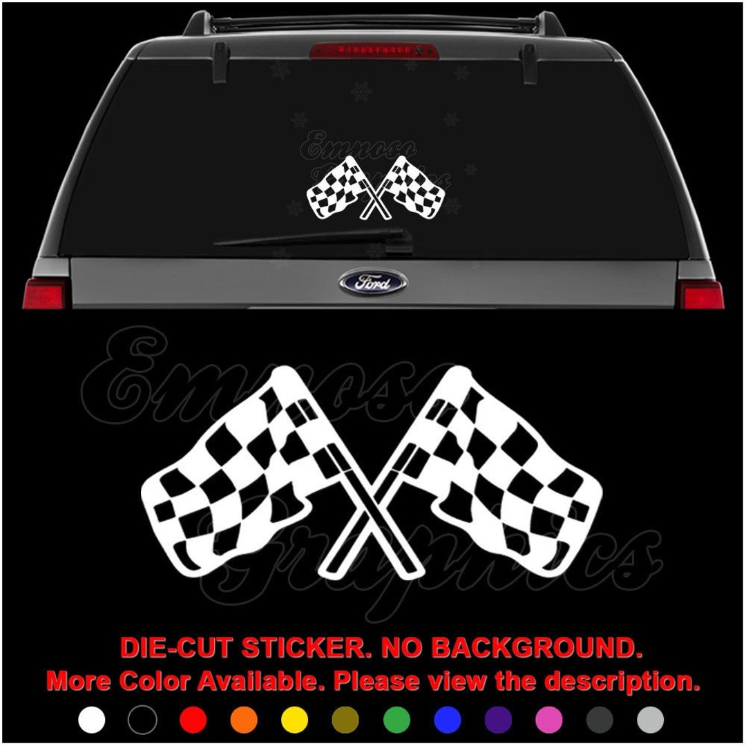 Checkered Racing Flags Race Racer Decal Sticker for Car, Truck ...