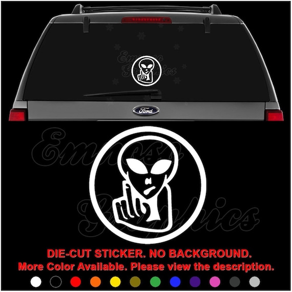 Alien Flipping the Bird Middle Finger Decal Sticker for Car - Etsy