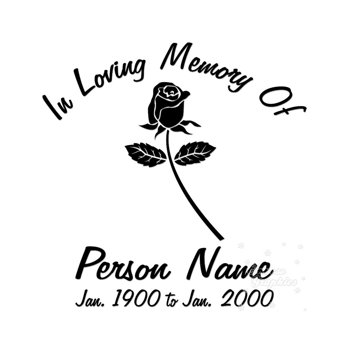 Custom in Loving Memory Memorial Rose Flower Stem Die Cut - Etsy