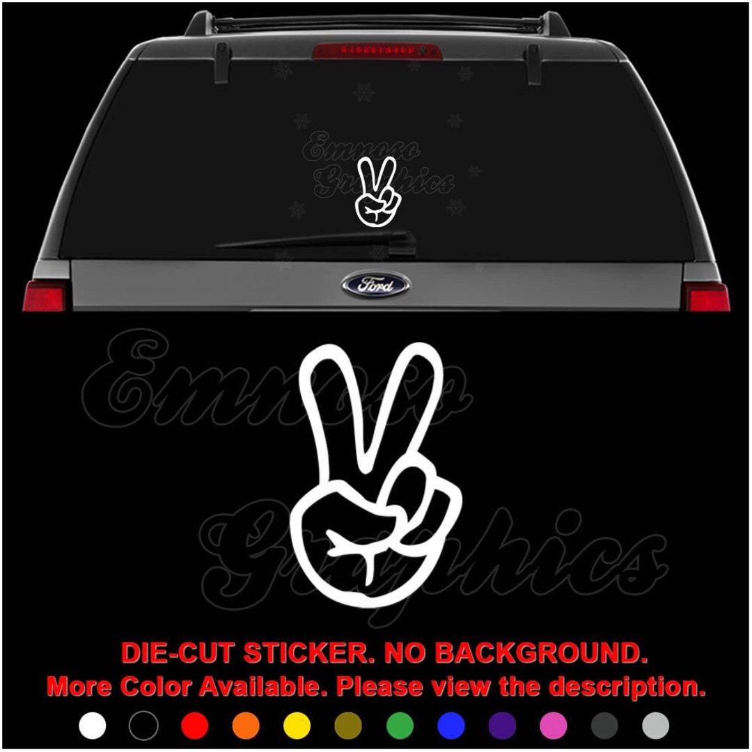 Peace Sign Hand Fingers Decal Sticker for Car, Truck, Motorcycle ...