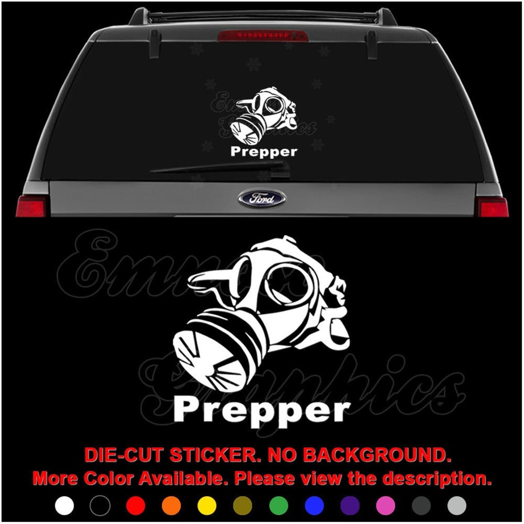 Gas Mask Doomsday Prepper Decal Sticker for Car, Truck, Motorcycle ...