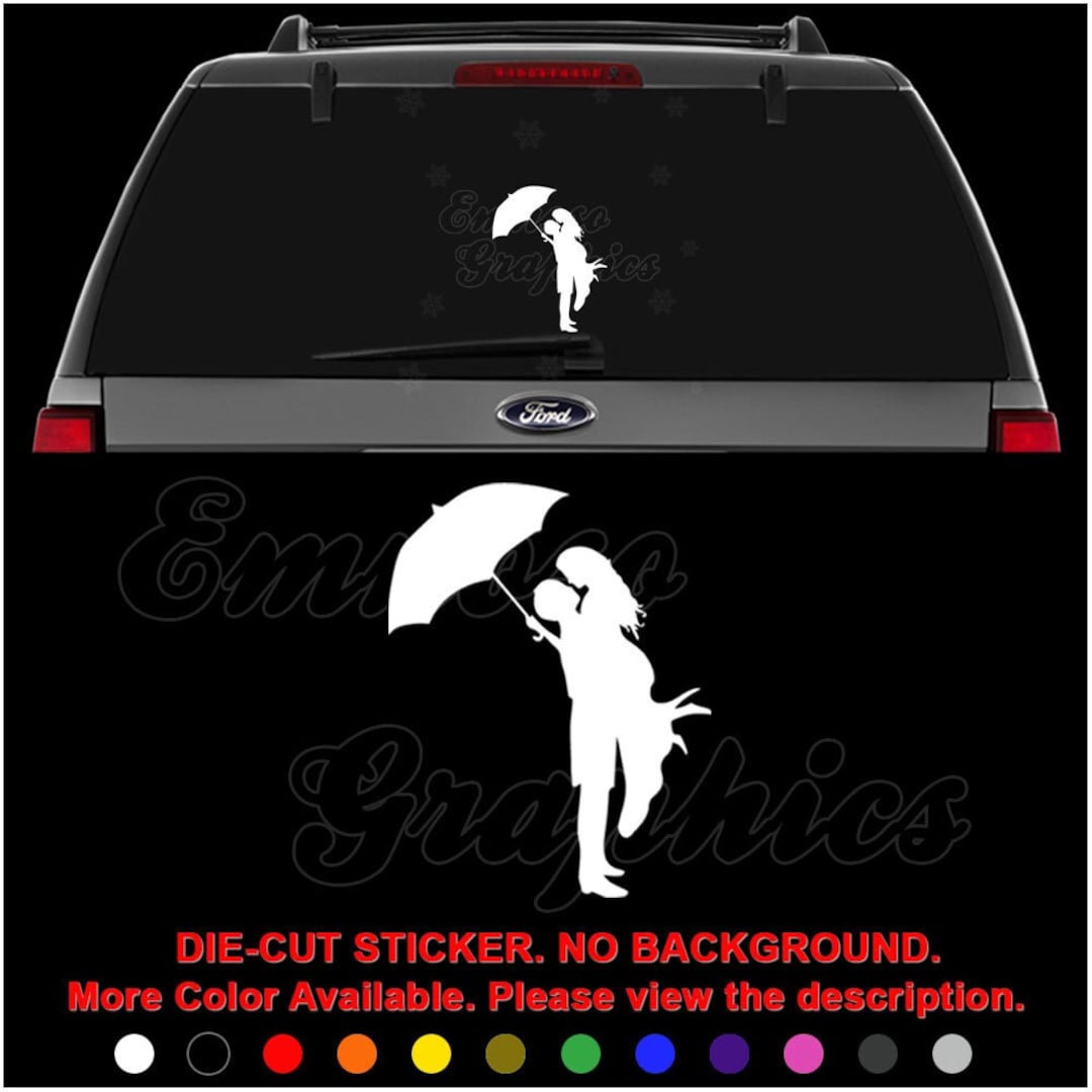 Couple Kissing Love Umbrella Decal Sticker for Car, Truck, Motorcycle ...