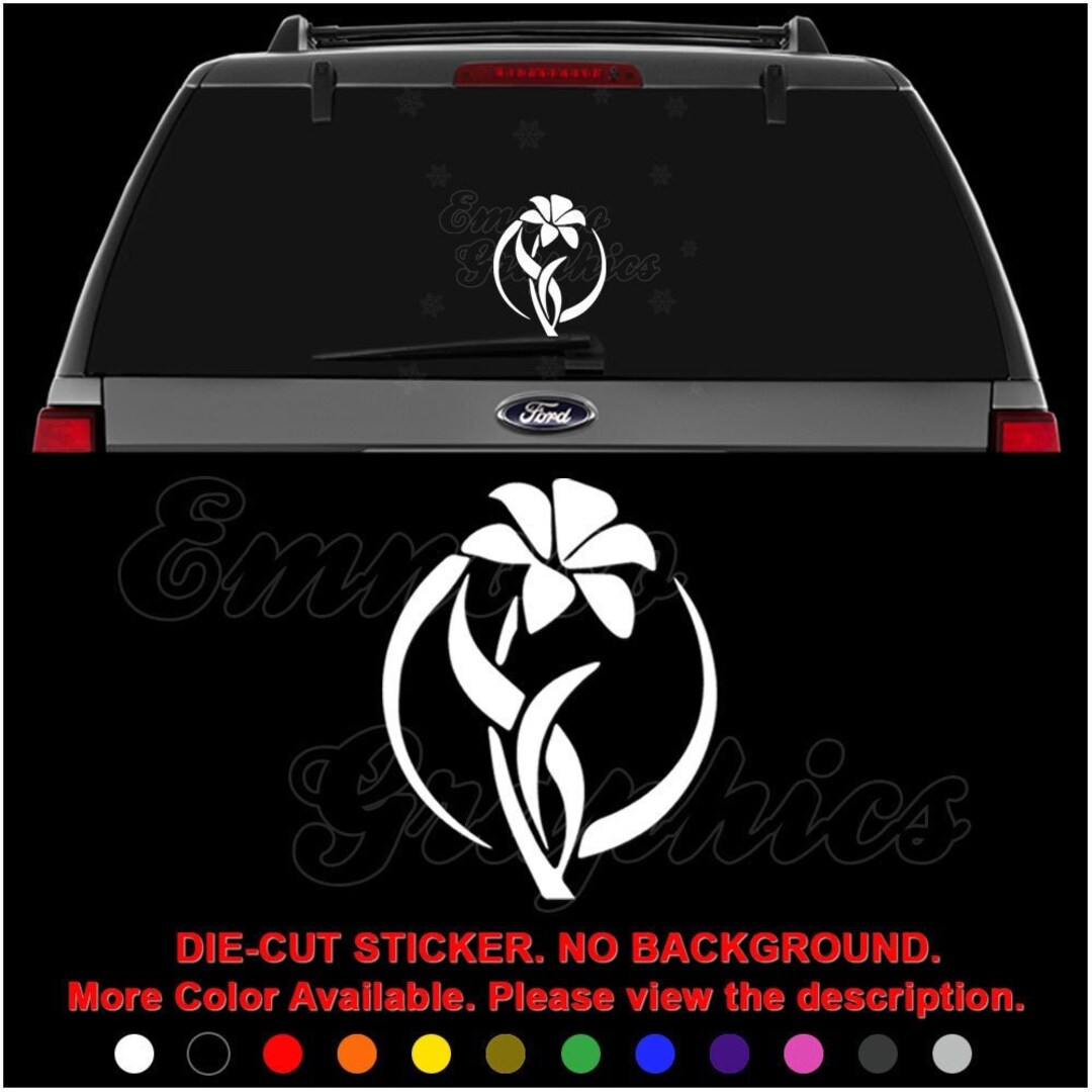 Lily Flower Garden Decal Sticker for Car, Truck, Motorcycle, Windows ...