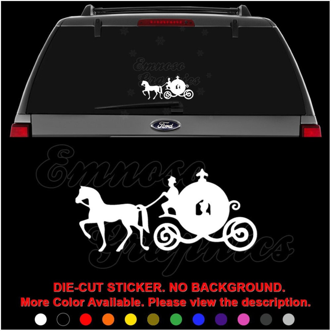 Cinderella Fairy Tale Horse Carriage Decal Sticker for Car, Truck ...